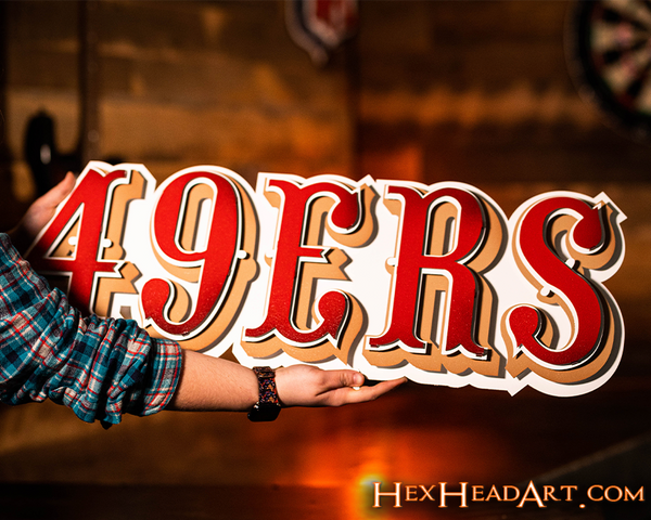 San Francisco 49ers "1972-2004" 3D Vintage Metal Wall Art – Hex Head Art