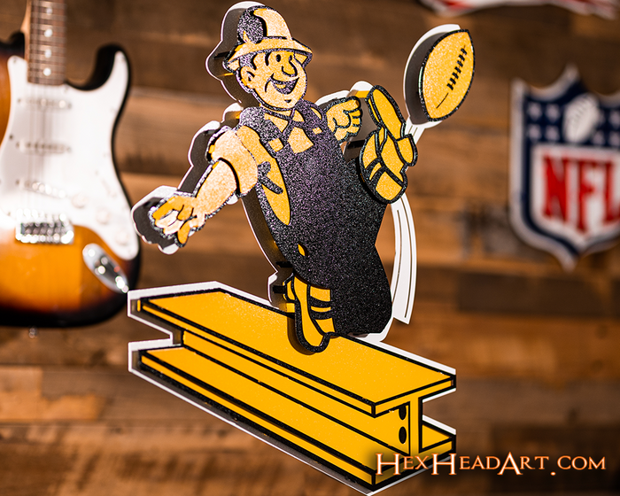 Pittsburgh Steelers Iconic "Steelers" 3D Vintage Metal Wall Art - Hex ...