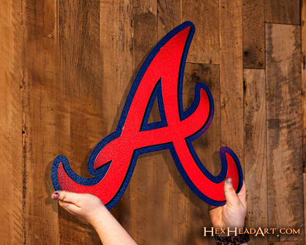 Atlanta Braves "A" 3D layer Metal Art – Hex Head Art